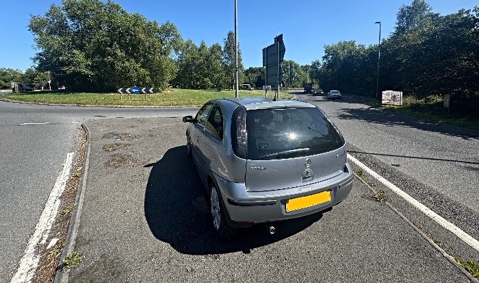 My car safely on the traffic island at Cheerbrook Roundabout (1 ...