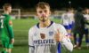 Full-time - 2 goal Bury FC player Kai Evans gives a thumbs up (1 ...